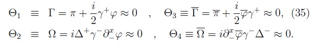 Now, we consider the subset of the remaining second class constraints ...