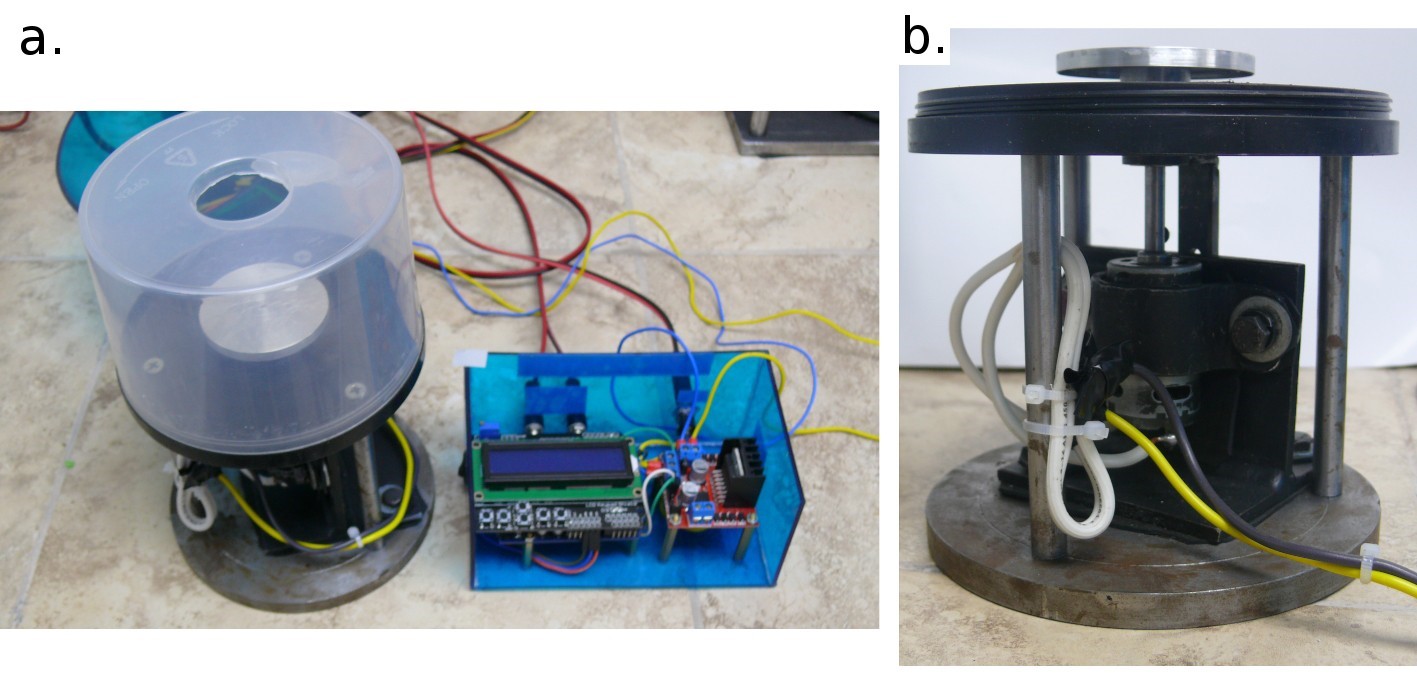 Figure 3. Top view of the spin coater with Arduino based ...